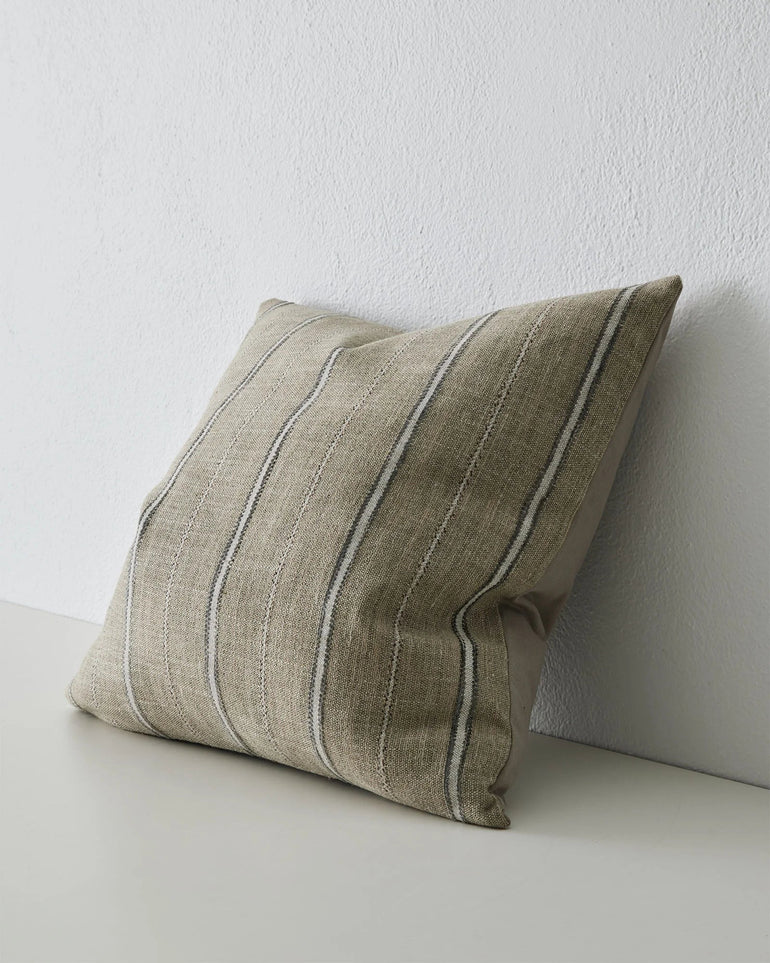 Woven Brown Stripe Cushion - Isola Fog by Weave Home– Ink & Brayer ...